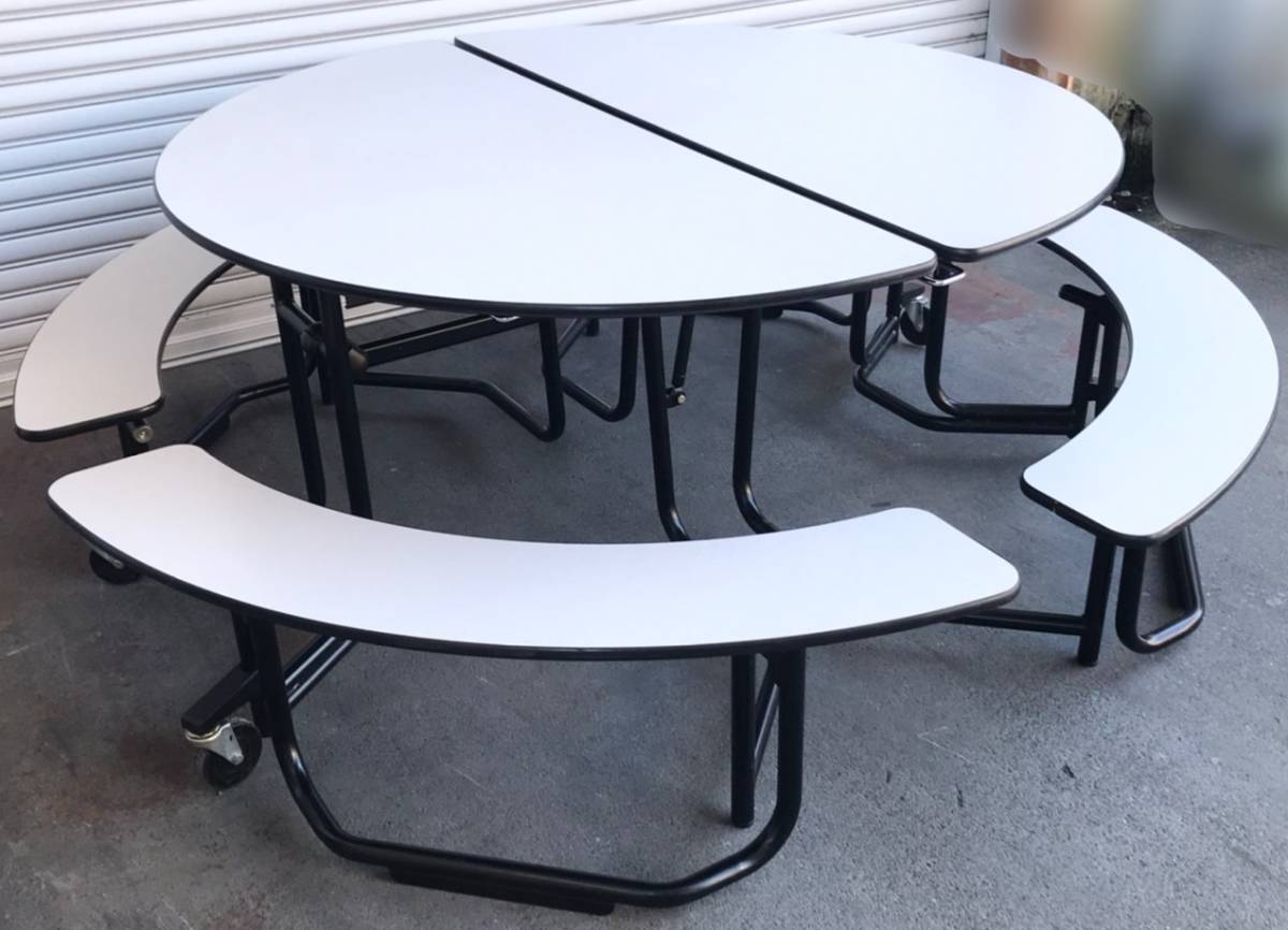 米軍放出品 Uniframe カフェテリアテーブルチェア ベンチ一体型テーブル ダイニング イートイン 社員食堂テーブル EJ08AM-N(その他)｜売買されたオークション情報、yahooの ...