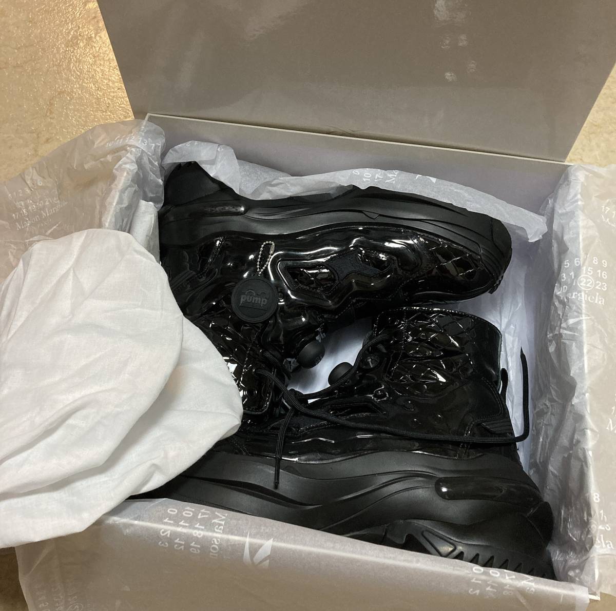 43 Maison Margiela x Reebok Tabi Insta Pump Fury ブーツ スニーカー 黒 28cm マルジェラ ...