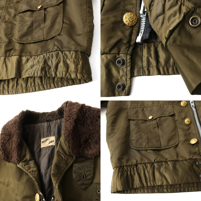 US古着 70's TUFFY JAC Skinner Super 8612Twill POLICE Jacket TALONジップ/襟ボア ...