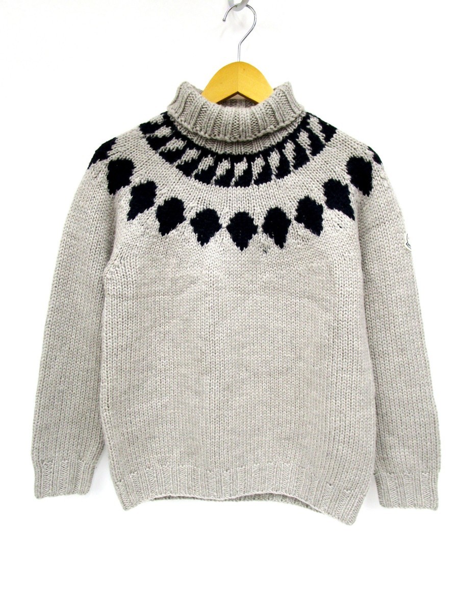 MONCLER モンクレール ハイネックニット ノルディック柄 ウール セーター 96787 L グレー メンズ レディース/028(その他)｜売買されたオークション情報、yahooの商品情報 ...