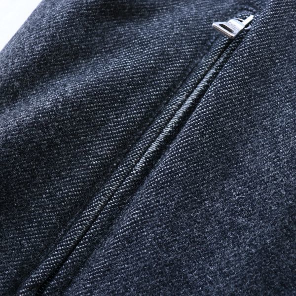 PRADA プラダ ウールツイードコート フーディーコート バックポケット foodie hoodie 50 メンズ coat jacket ...