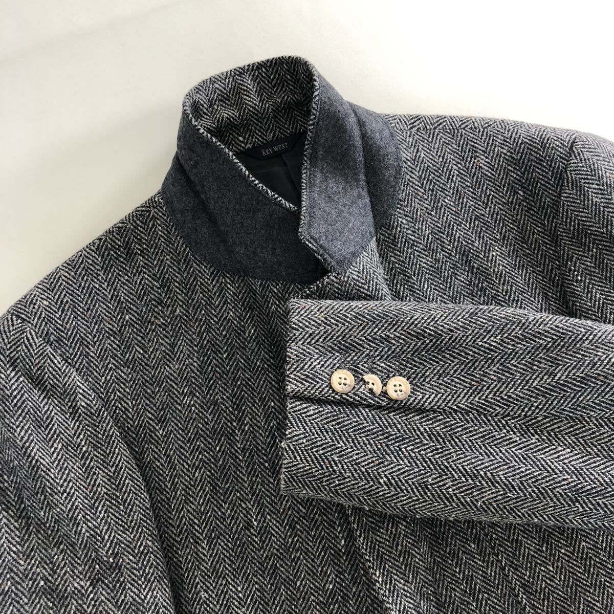 Ab8 KEY WEST キーウエスト テーラードジャケット ウールジャケット ヘリンボーン シングルブレスト グレー系 実寸M相当 メンズ 紳士服(Mサイズ)｜売買されたオークション情報 ...