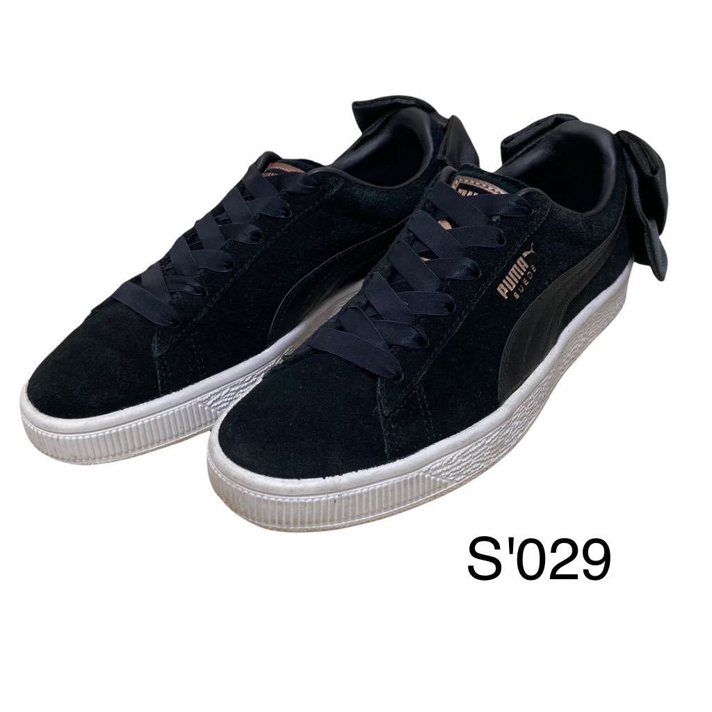 S'029 PUMA プーマ SUEDE スエード レディース ローカットスニーカー 22.5cm ブラック バックリボン モデル(22.5cm)｜売買されたオークション情報、yahooの商品 ...