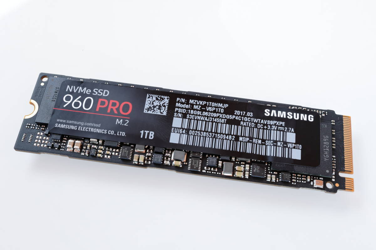 SAMSUNG SSD 960PRO 1TB M.2 Type2280 PCIe3.0×4 NVMe1.2 M2-V6P1T0B/IT 稼働 ...