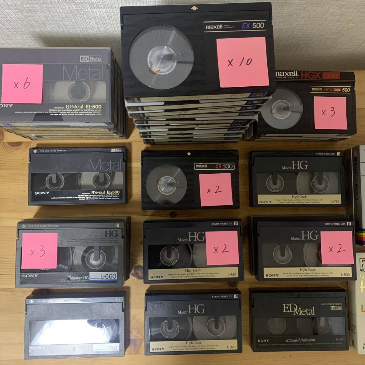 36本 ベータテープ SONY Master HG L-660 L-750 ED-Metal FUJI L-500 BASF maxell ...