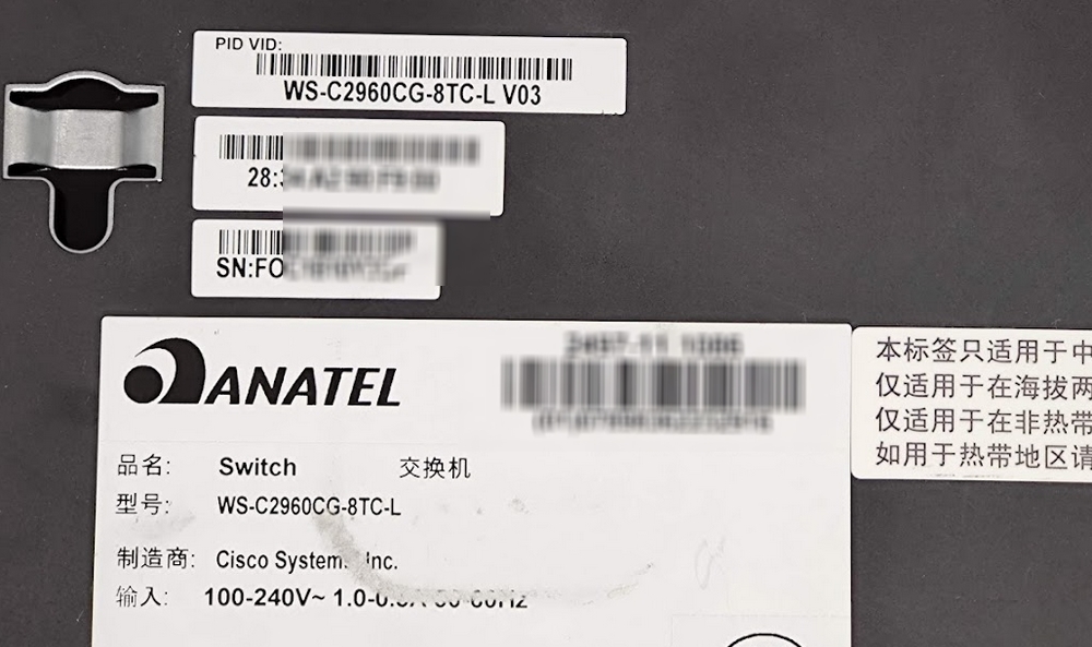 シスコ コンパクト FANレス LANスイッチ Cisco Catalyst 2960CG-8TC-L WS-C2960CG-8TC-L ...