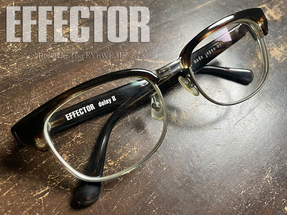 EFFECTOR delayⅡ エフェクター ディレイ2 delay2 サーモント こげ茶 べっ甲 7枚蝶番 hand made by ibe 日本製(ナイロール、ハーフリム)｜売買された ...