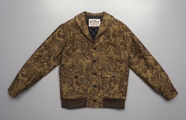 TE3585 CALEE SUPPLY/キャリー メンズM/MOLESKIN ALLOVER PAISLY PATTERN JACKET/モールスキン ペイズリー ショールカラージャケット(M ...