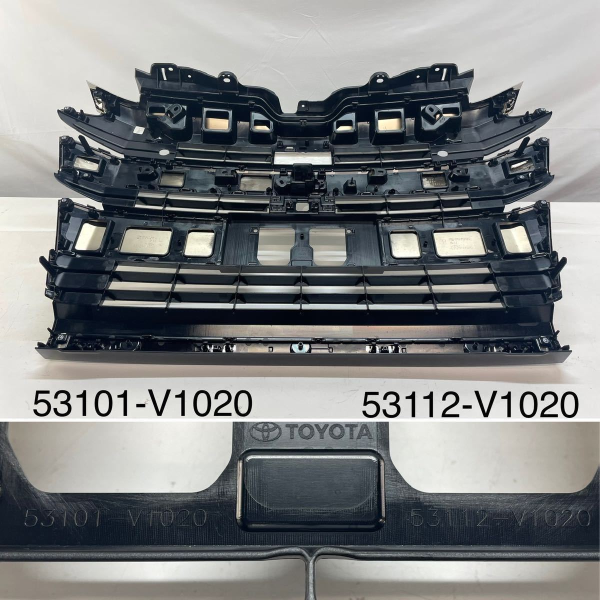 S-702 新車外し ノア フロントグリル 左右メッキカバー付き ZWR90W 53101-V1020 53112-V1020 53123 ...