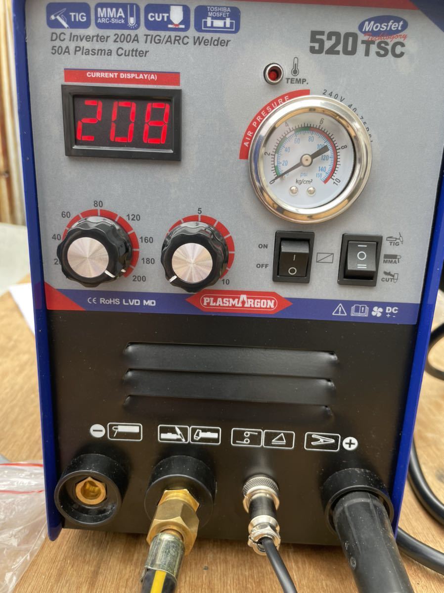 複合溶接機 TIG/アーク溶接機/プラズマカッター 520TSC インバーター搭載 デジタル100 v / 200v 兼用多機能機マルチ ...