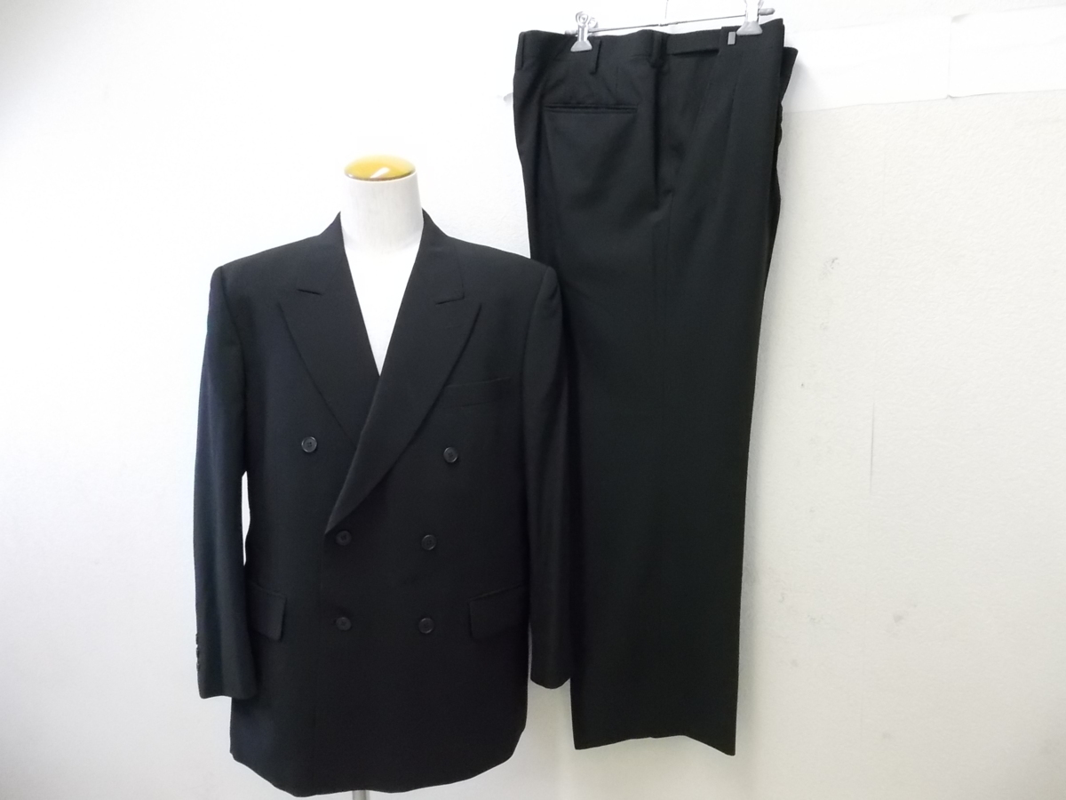 m22 Bruno de Angelis SOLED'ORO ダブルスーツセット ブラックフォーマルスーツ 黒色 背抜き ノーベンツ 冠婚葬祭 ...