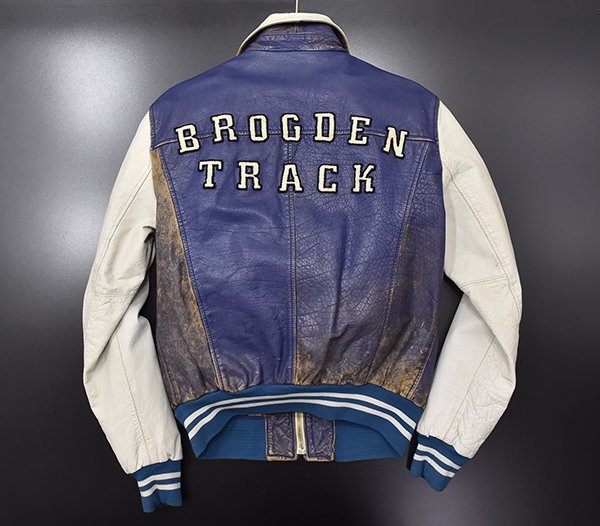 定価8万円 イタリア製 ブログデントラック BROGDEN TRACK 牛革 ヴィンテージ加工 オールレザー A-2 フライトジャケット 裏地 ...