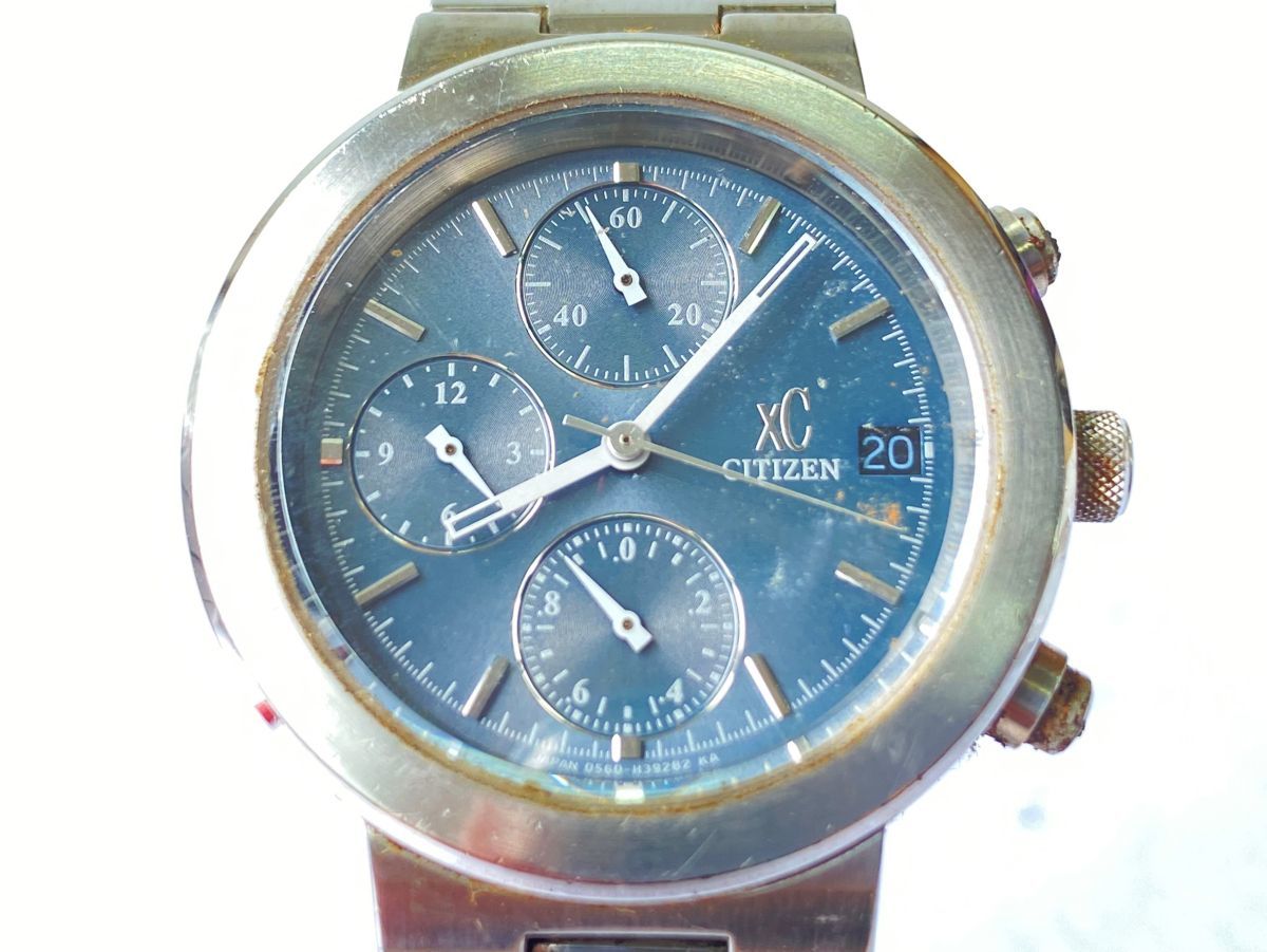 X023-O13-1268 CITIZEN シチズン XC クロスシー クロノグラフ 0560-H25951 クォーツ メンズ腕時計 ③ ...
