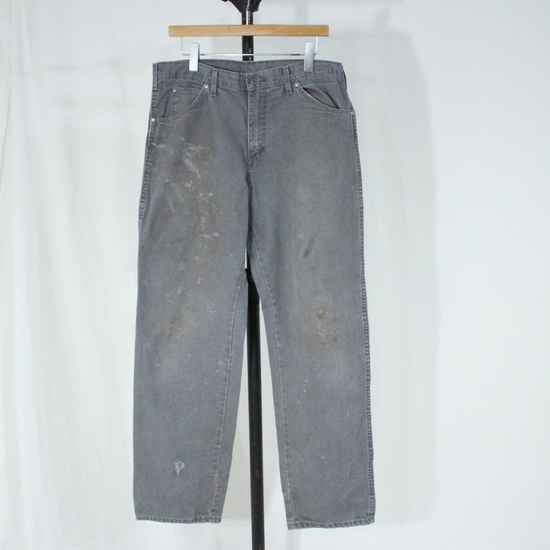 H27 2000年代製 ディッキーズ DICKIES ダック ペインターパンツ 00s 表記34インチ グレー アメカジ 無地 ストリート ワーク 古着卸 Y2K(ワークパンツ、ペインター ...