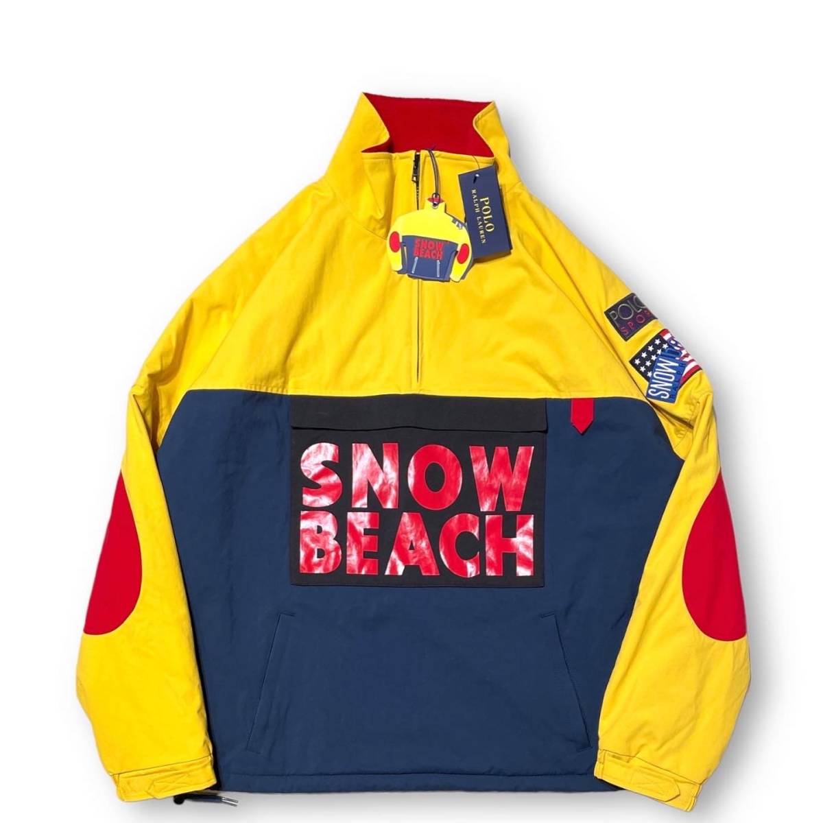 タグ付き POLO RALPH LAUREN SNOW BEACH JACKET ポロラルフローレン スノービーチジャケット L 黄×青×赤 ...