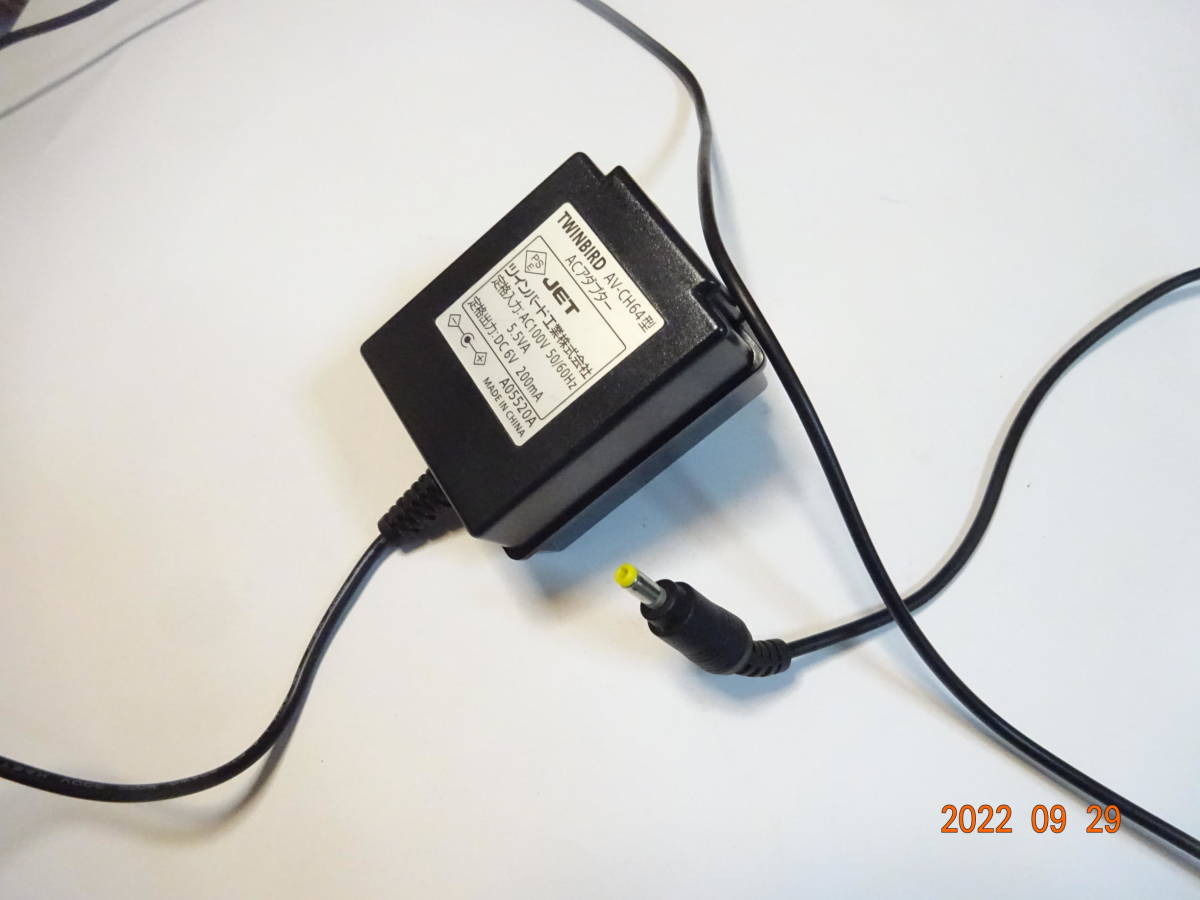 TWINBIRD ツインバード AV-CH64型 AV-J135用 ACアダプター 電源 ラジオ/手元スピーカー 6V 200mA 2 ...