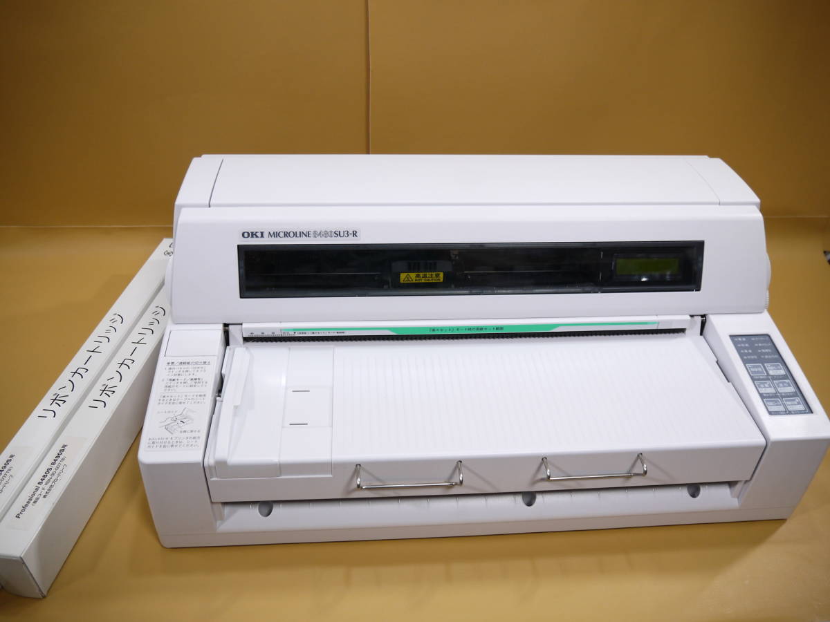 OKI MICROLINE 8480SU3-R ドットインパクトプリンター カットシートフィーダ リボンカートリッジ2本 付き ...