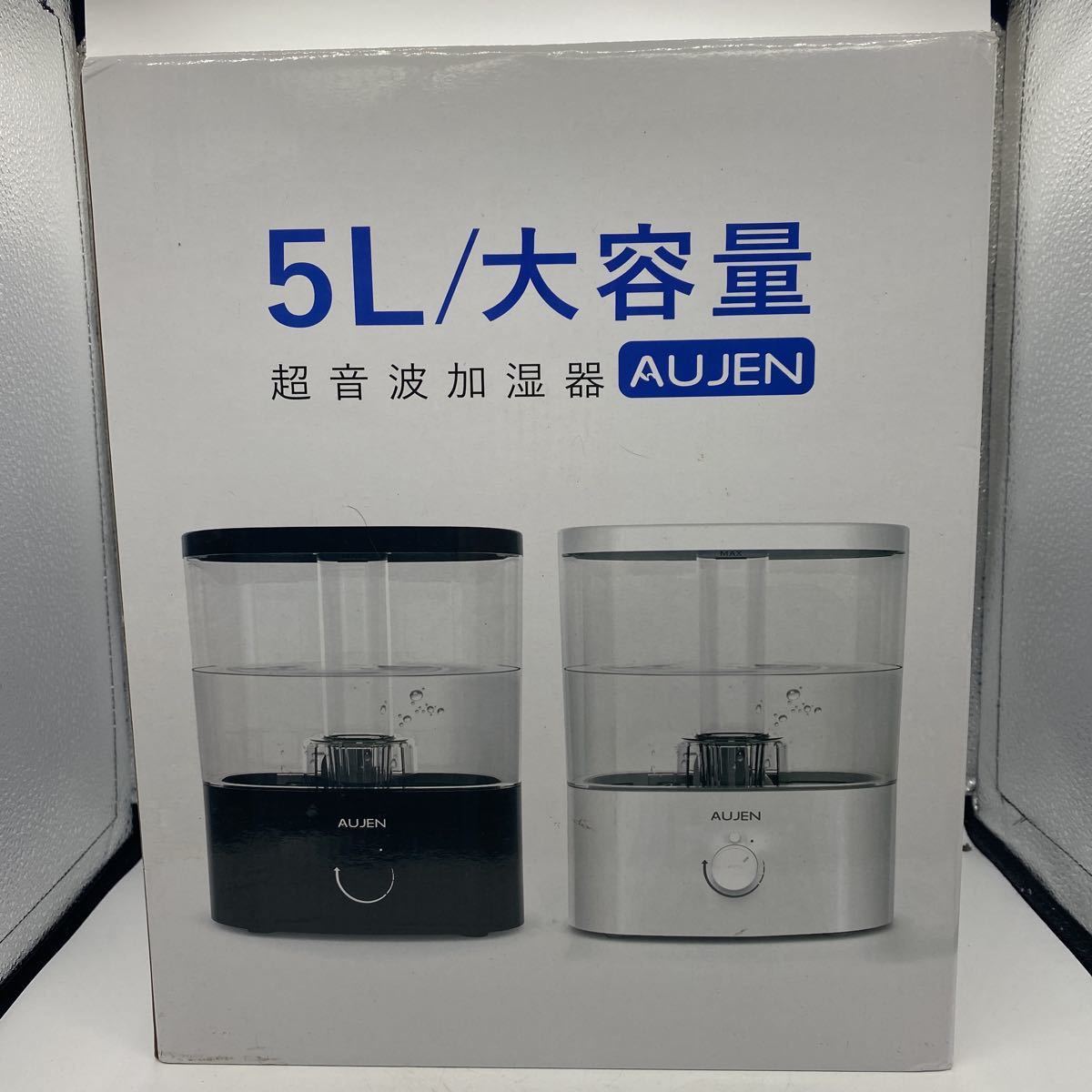 Aujen 5L 超音波加湿器 大容量 加湿器 アロマ 卓上加湿器 除菌 アロマ対応 上から注水タイプ LEDライト付き 1円スタート 品(超 ...
