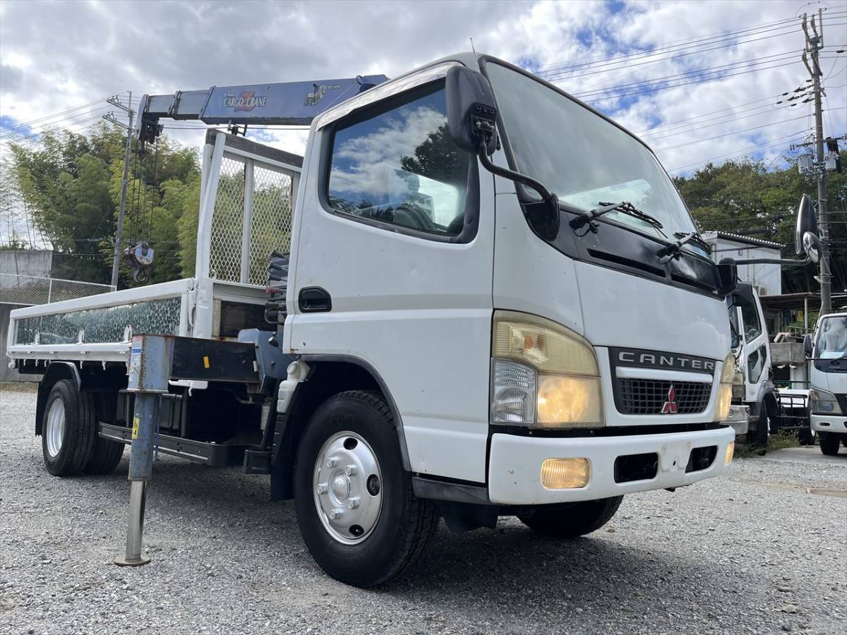 H15 三菱 キャンター クレーン付き タダノ 3段クレーン ZR233 吊り2.33t 積載量2 000㎏ ディーゼル 5速MT 全国配送 兵庫県小野市から(2tトラック、小型トラック ...