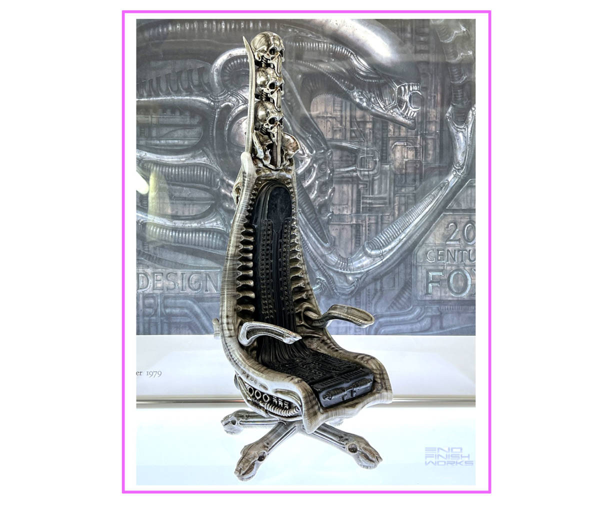 徹底改造リペイント GIGER HARKONNEN Chair:雄 HR GIGER ハルコネンチェア H.R.ギーガーALIENエイリアン ...