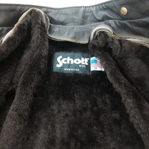 K204c 秋冬 Schott 641 シングルライダースジャケット 36 ブラウン アメリカ製 レザージャケット ライナー付き | アウター R(ライダースジャケット)｜売買された ...