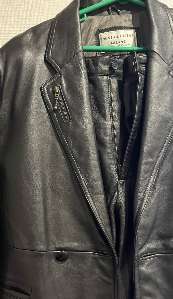 nn0909 018 MARIO BUTTI MILANO メンズ Mサイズ ライダースジャケット 革ジャン 黒 本革 革パンツ セット 胴囲 82(Mサイズ)｜売買されたオークション情報 ...