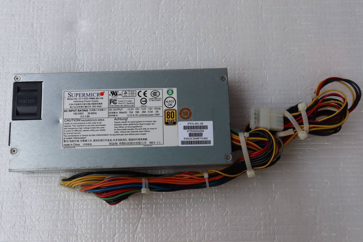 C7565 K Supermicro 350W 1U Multi-Output Power Supply PWS-351-1H(イーサネットハブ)｜売買されたオークション情報、yahooの商品 ...