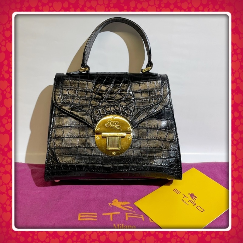 本物ETRO エトロ 定価335160円 クロコ ハンドバッグ 黒(かばん、バッグ)｜売買されたオークション情報、yahooの商品情報をアーカイブ公開 - オークファン（aucfan.com）