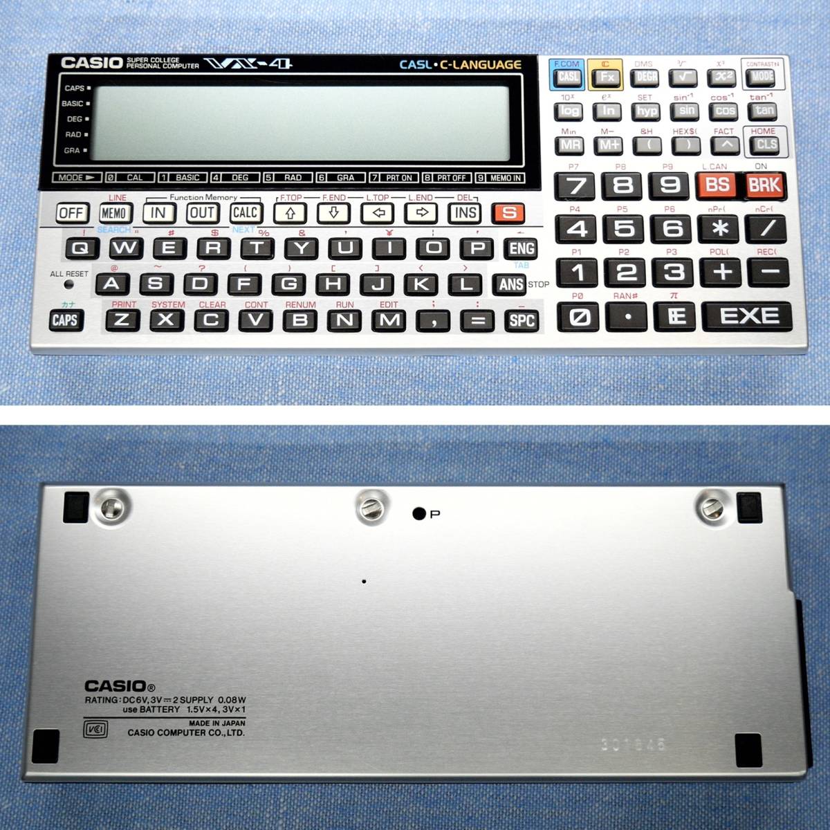 CASIO VX-4 メモリ 8→32KB 増設済 ポケットコンピュータ 整備 点検済 カシオ ポケコン FX-870P 同等(ポケット ...