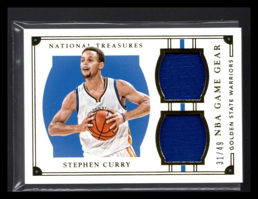 15-16 Panini National Treasures NBA Game Gear STEPHEN CURRY Dual Jersey ...
