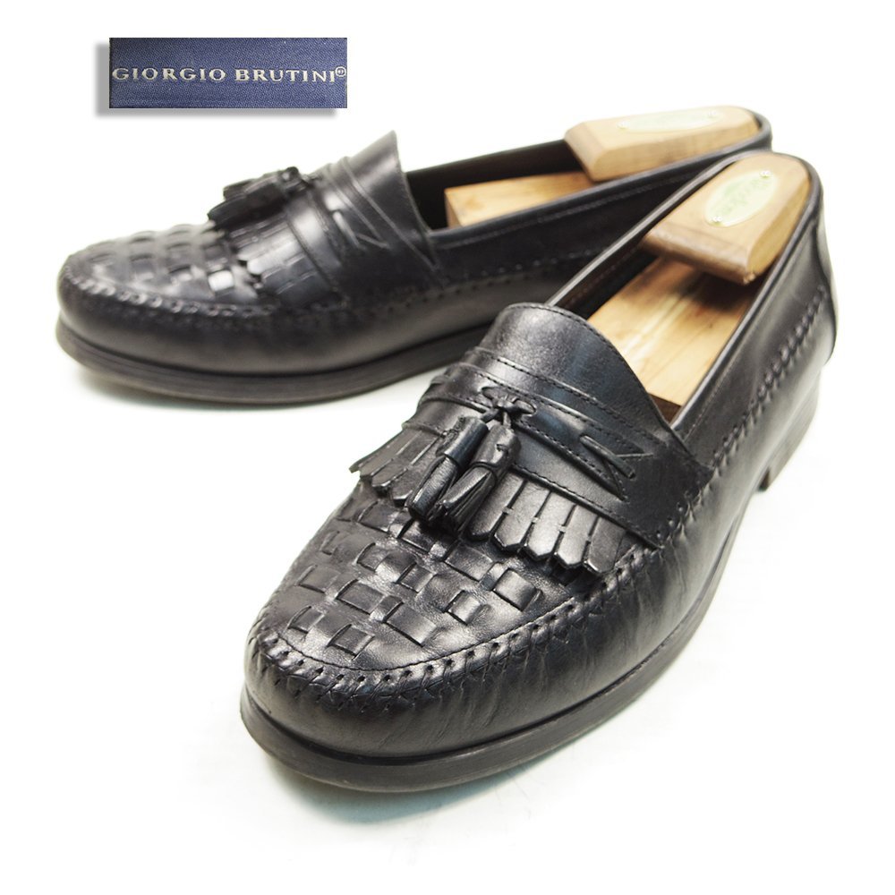 10D表記 28cm相当 GIORGIO BRUTINI ジョルジオブルティーニ キルトタッセルローファー 編み込み加工 ブラック 黒/U7086(28.0cm)｜売買されたオークション情報 ...