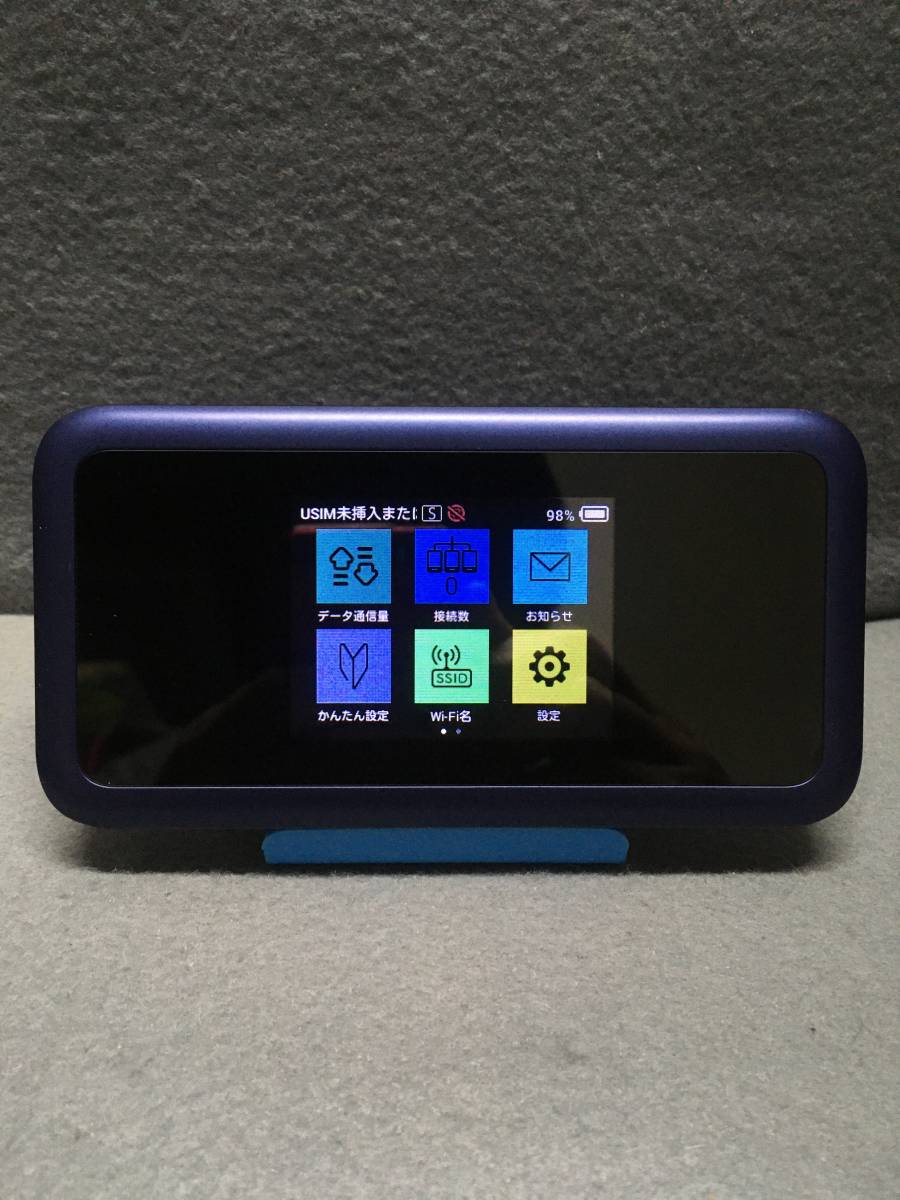 楽天モバイル UN-LIMIT設定済 自社回線固定 801HW SIMフリーモバイルWiFiルーター ネイビー openline APN設定 ...