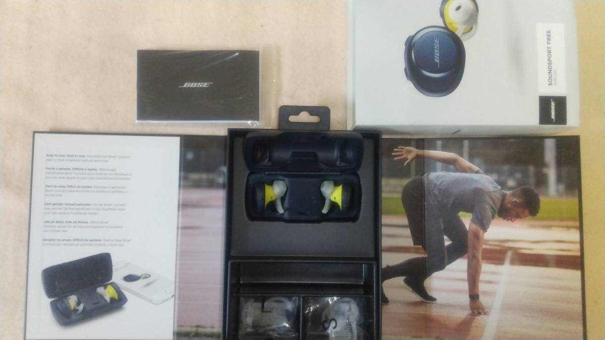 BOSE Bluetooth イヤホン SoundSport Free wireless headphones ミッドナイトブルー/イエローシトロン(BOSE)｜売買されたオークション情報 ...