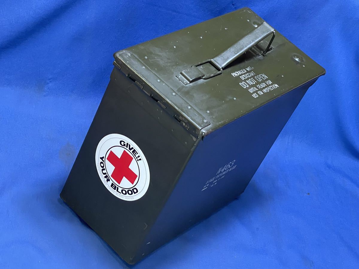 米軍 放出品 実物当時物 弾薬箱 8 FUZE PROXIMITY M728 アンモボックス 鉄製 N463 AMMO BOX ...