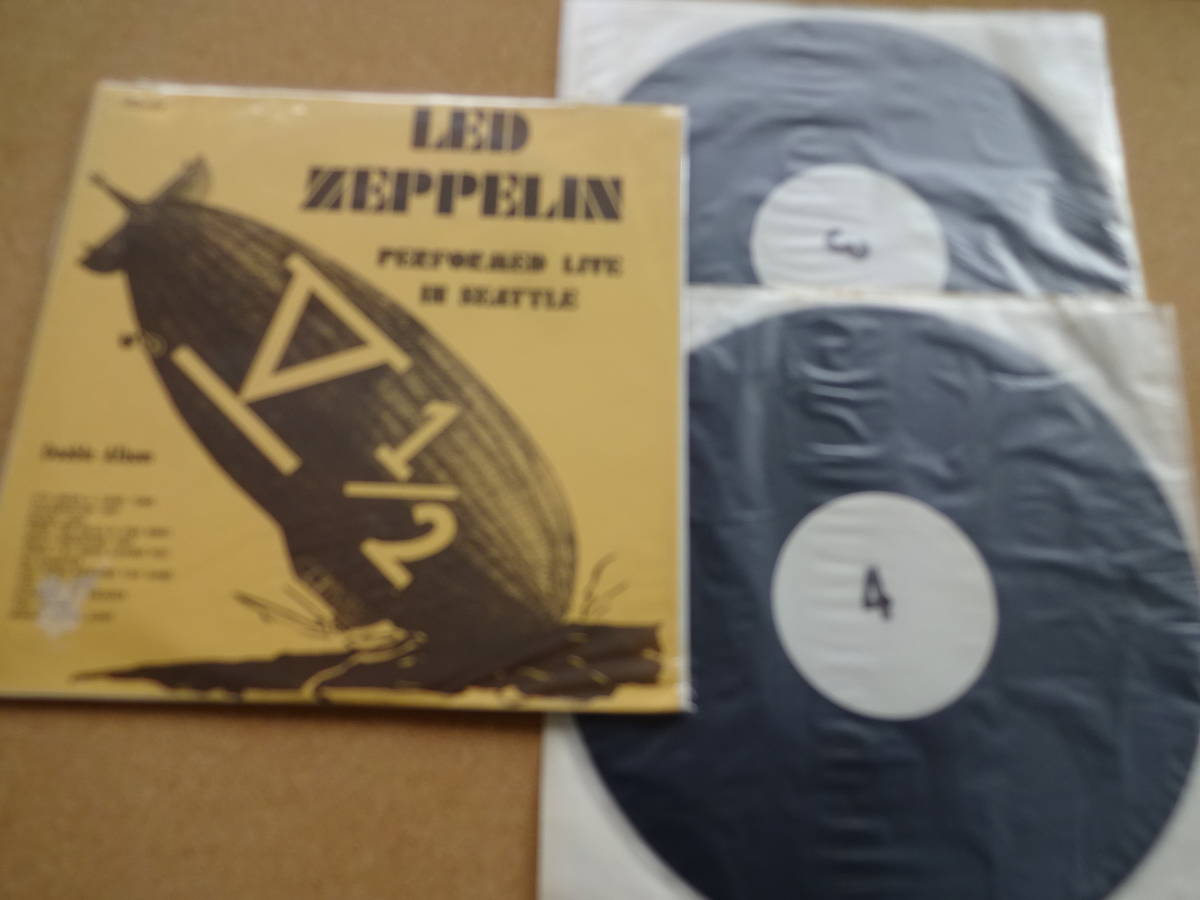 2枚組LP ブート Bootleg レッド ツェッペリン PERFORMED LIVE IN SEATTLE Jimmy Page John ...