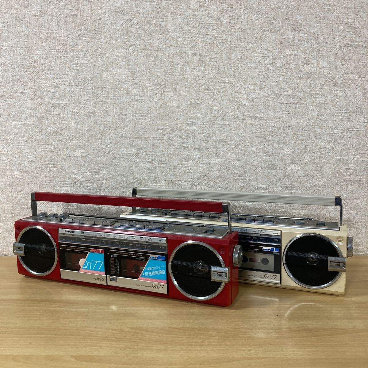 SHARP シャープ QT-77R QT-77S STEREO RADIO CASSETTE QT77 FMAMステレオダブルカセット ...
