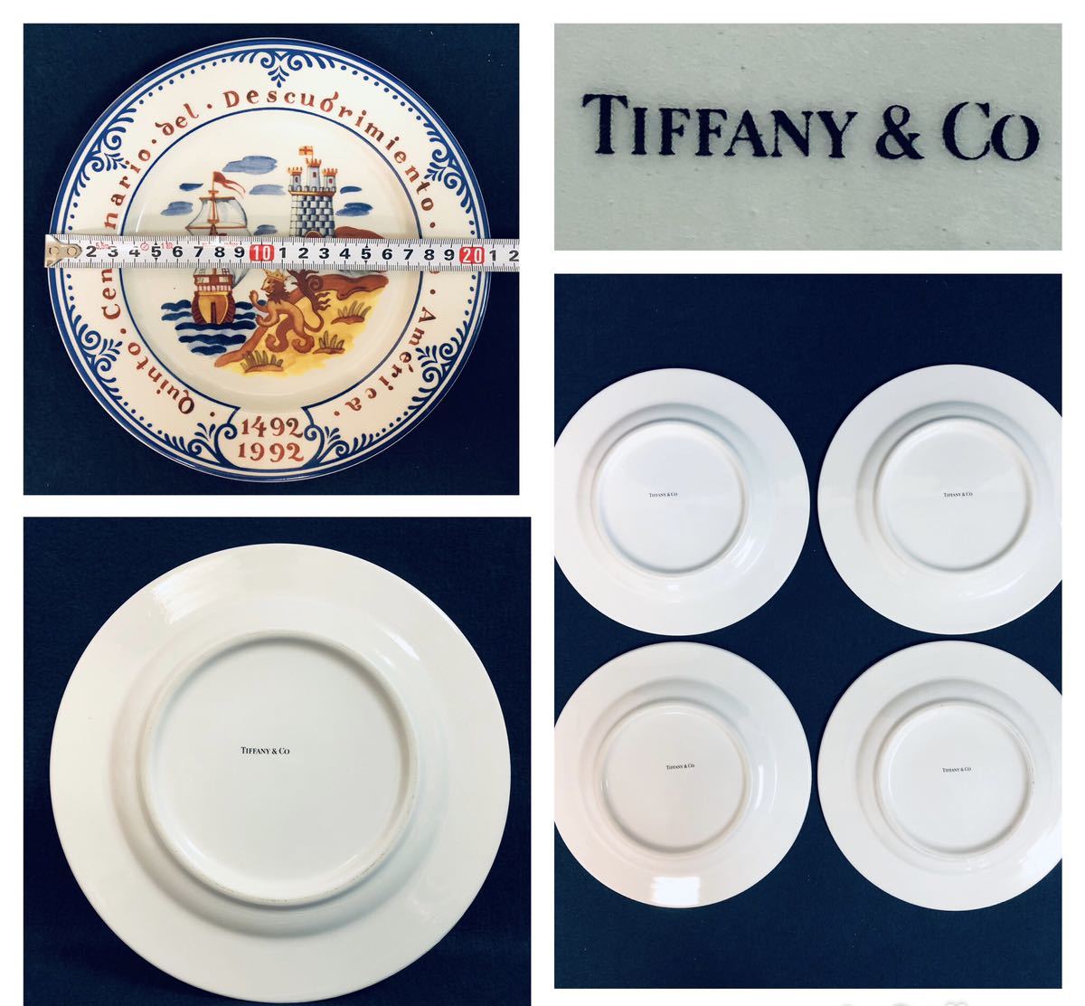 TIFFANY&Co. ティファニー 1492 1992 コロンブス Quinto Centenario 500周年 プレート 4点セット ...