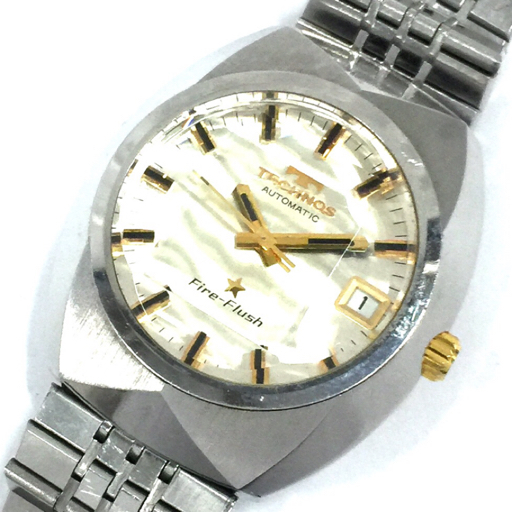 テクノス 腕時計 Fire-Flush ラウンド デイト カットガラス SV金具 自動巻き メンズ 純正ベルト TECHNOS QT041-43(テクノス)｜売買されたオークション情報 ...
