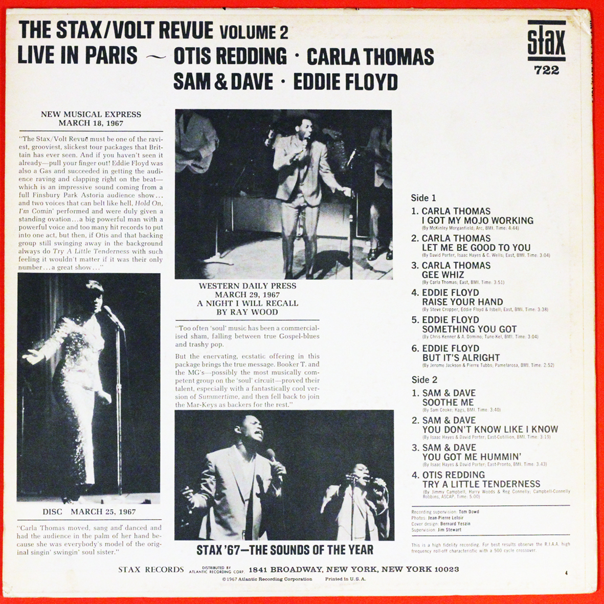ソウル/Soul/LP/白プロモ Otis Redding Sam & Dave 他 The Stax / Volt Revue Volume ...