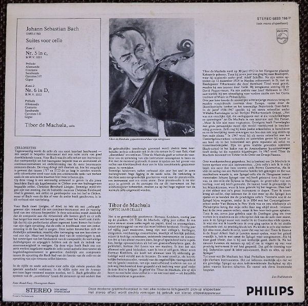 蘭PHILIPS 6833 166 STEREO Tibor De Machula Speelt Johann Sebastian Bach ...