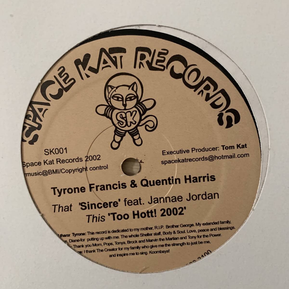 '00 12インチ Tyrone Francis & Quentin Harris - Sincere / Too Hott ディープハウス ...