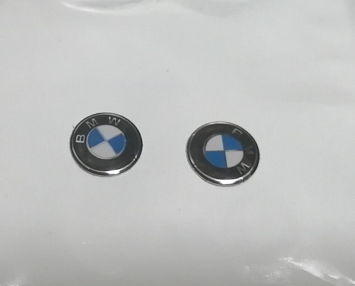 BMW キーレス キー リモコンキー 交換用 修復用 エンブレム アルミ製 11mm 2枚 ラウンド形状 光沢仕上げ 両面テープ付 ...