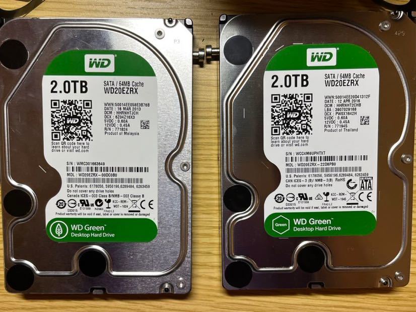 Western Digital SATA 3.5 HDD 2TB Green WD20EZRX 2台セット(2TB～)｜売買されたオークション ...