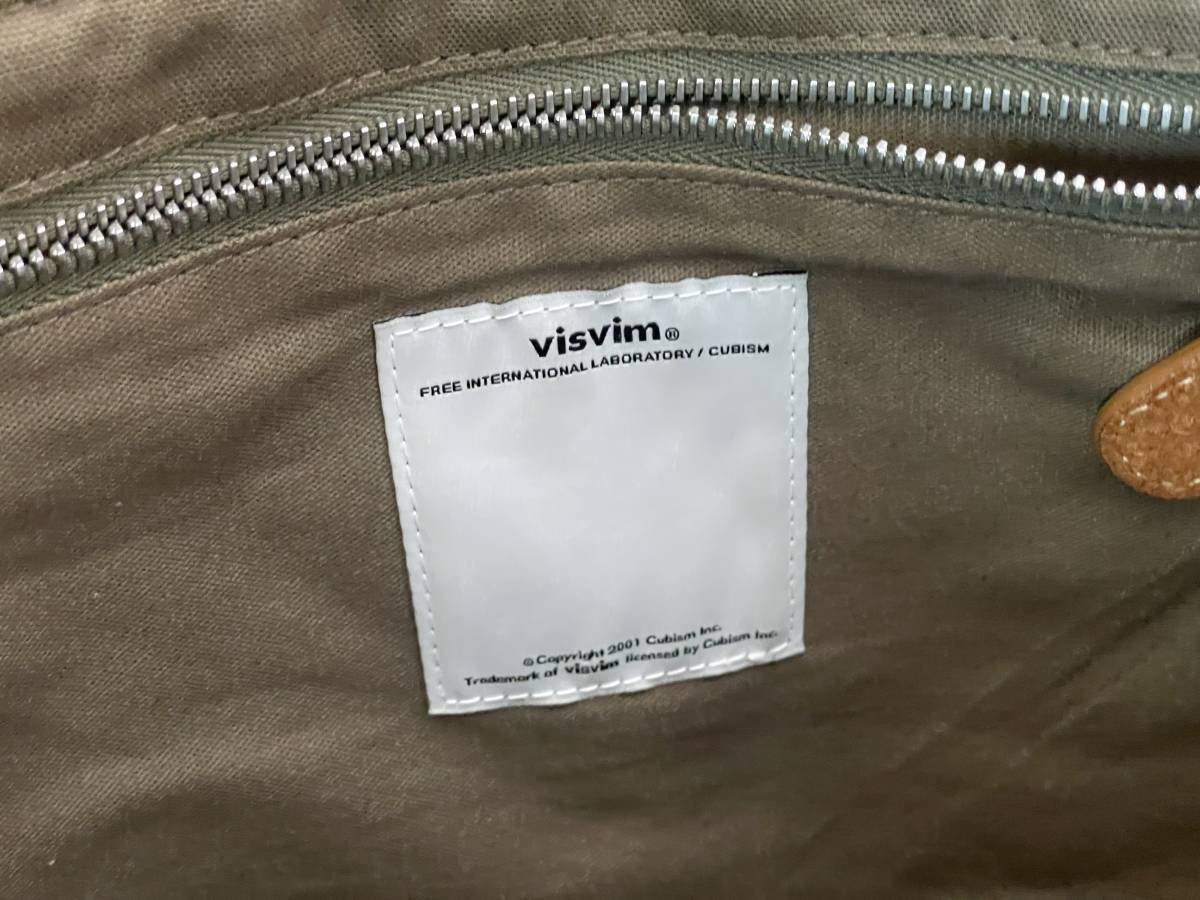 VISVIM HOMER TOTE CANVAS L OLIVE/ICT indigo camping trailer レザー CARROLL ...