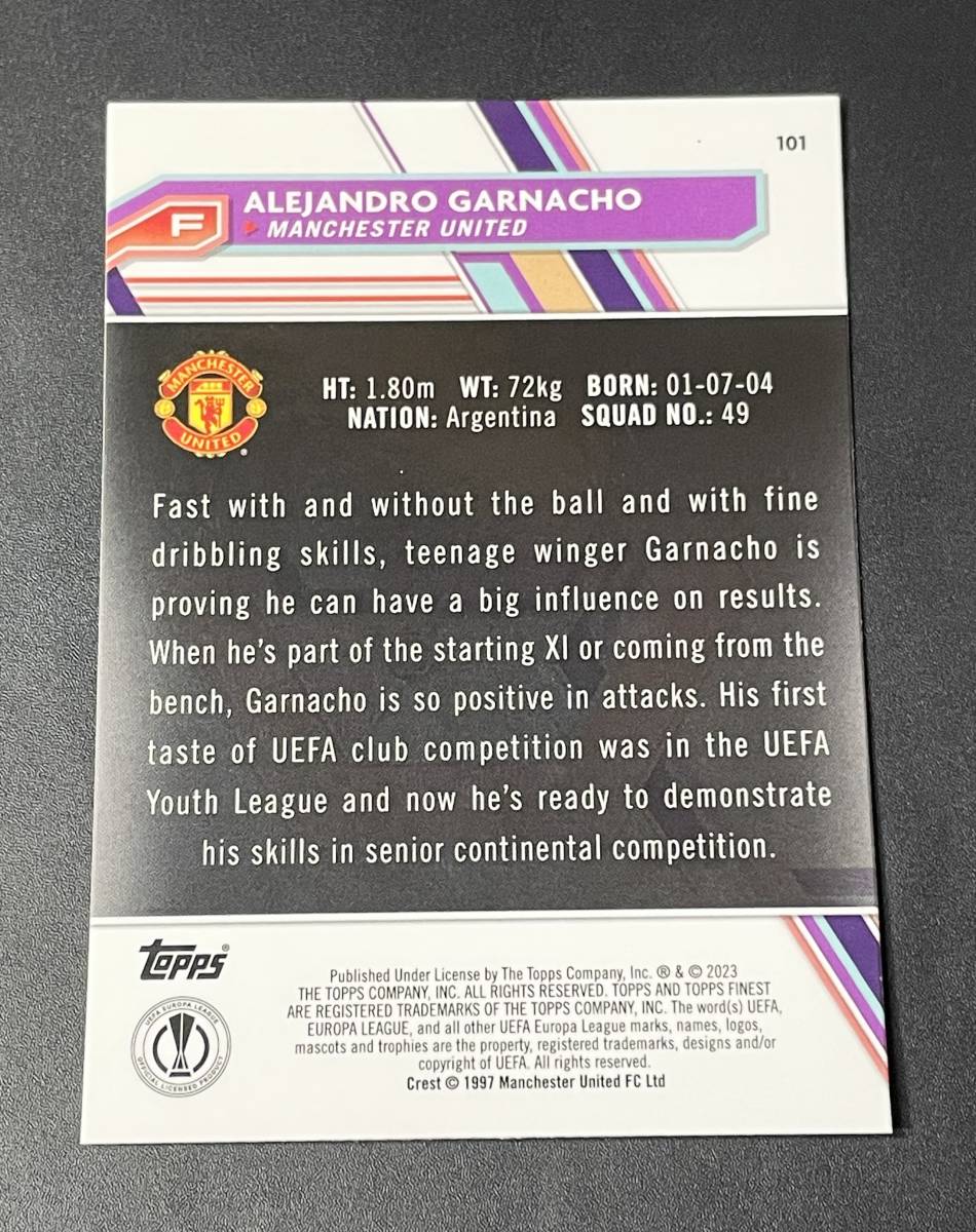 Alejandro Garnacho 2022-23 Topps Finest UEFA Club Competitions Rookie ...