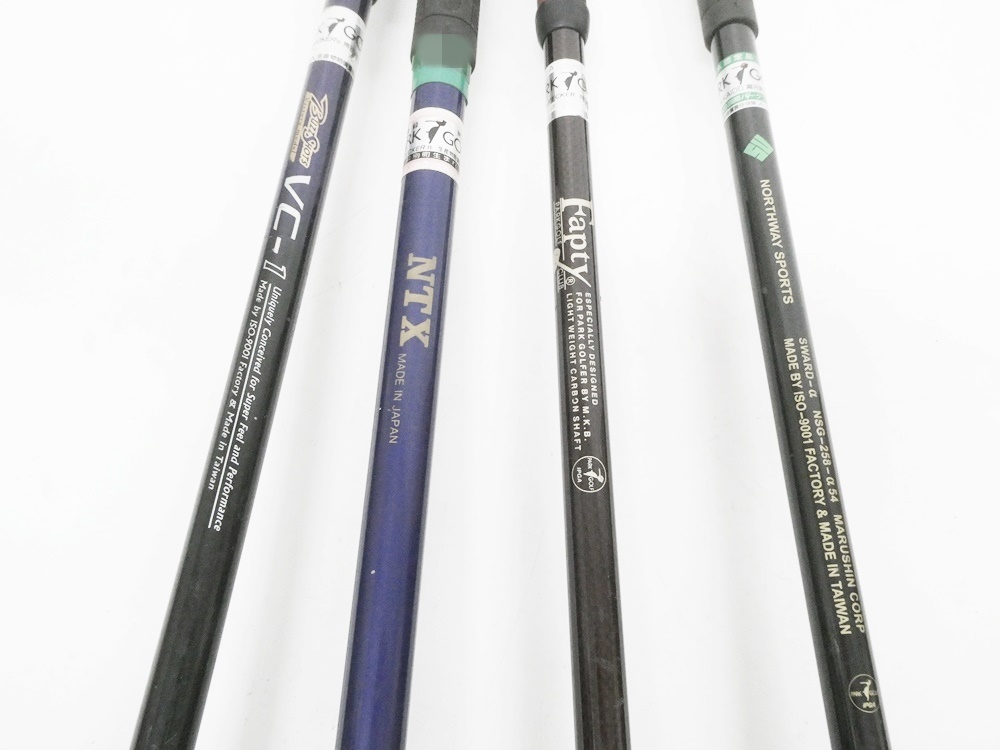 02 68-578555-11 Y Buzz Shots VC-1 Fapty F-550 SWARD-α ニッタクス Park Golf GX パークゴルフクラブ 右利用 4本 ボール ...