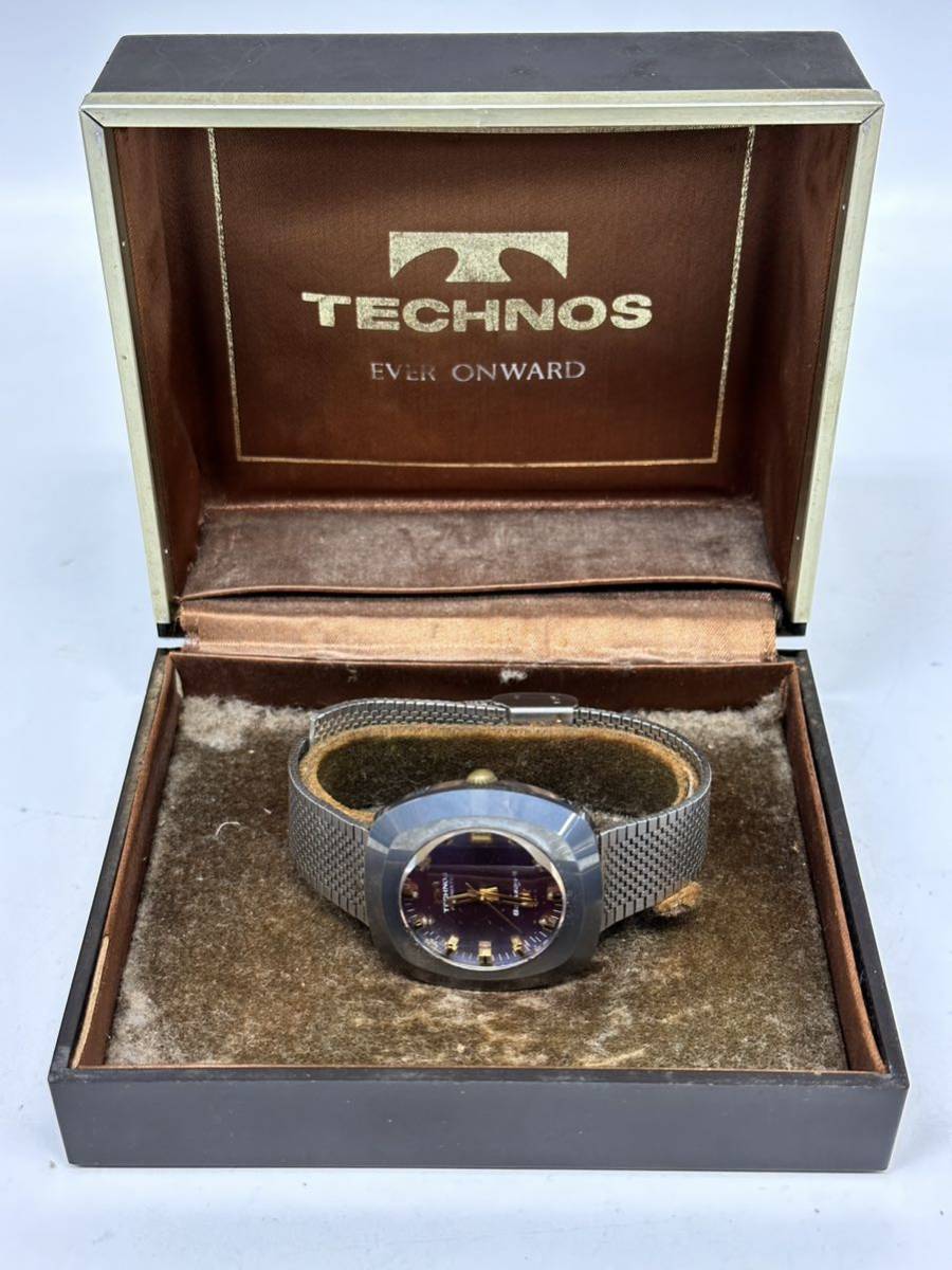 W10S5 1円スタート TECHNOS AUTOMATIC Borazon-VI テクノス ボラゾン 自動巻き パープル デイト メンズ 腕時計(テクノス)｜売買されたオークション情報 ...