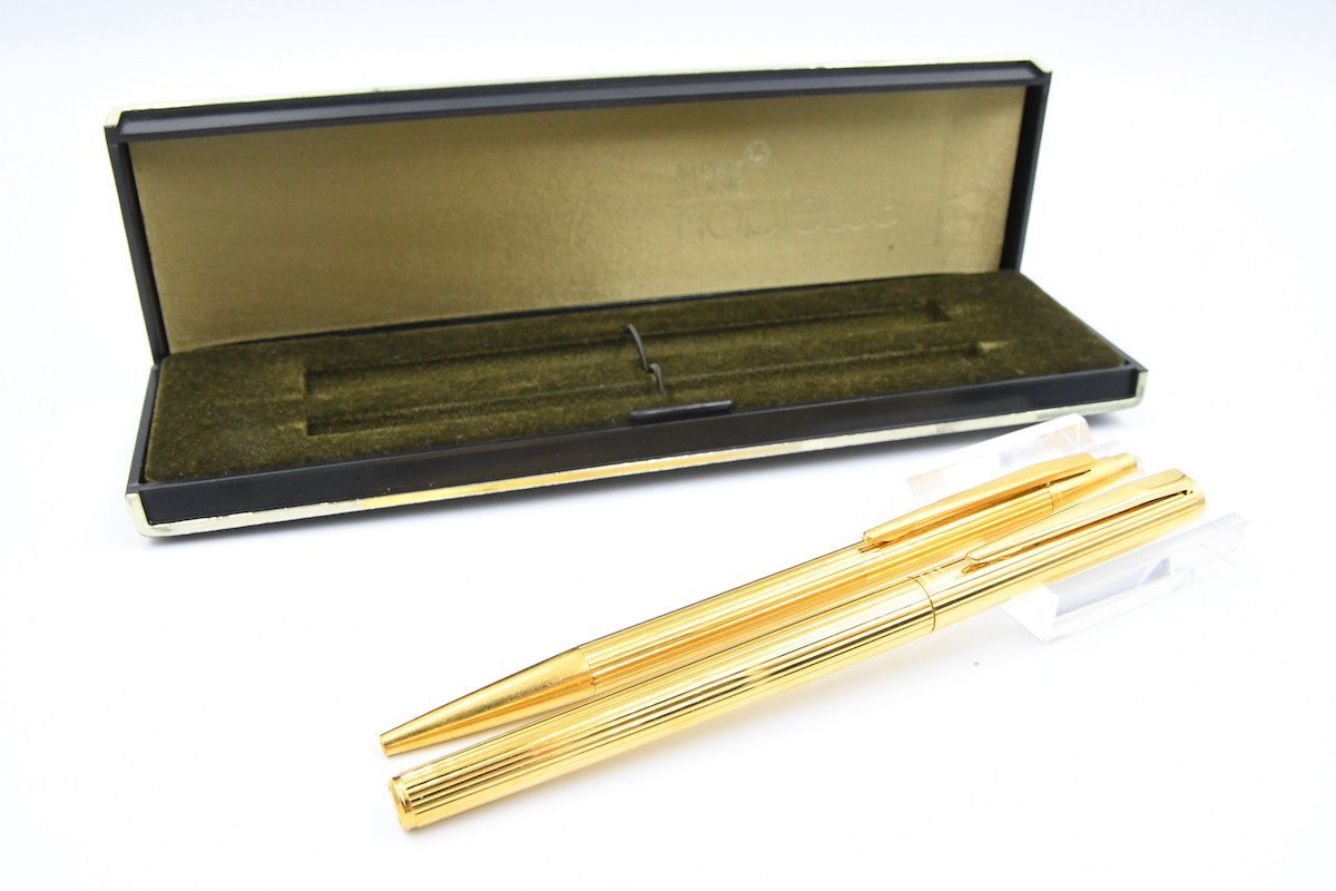 MONTBLANC モンブラン noblesse ノブレス 14K 585 ゴールド 万年筆 ボールペン セット 箱(モンブラン)｜売買されたオークション情報、yahooの商品情報をアーカイブ ...