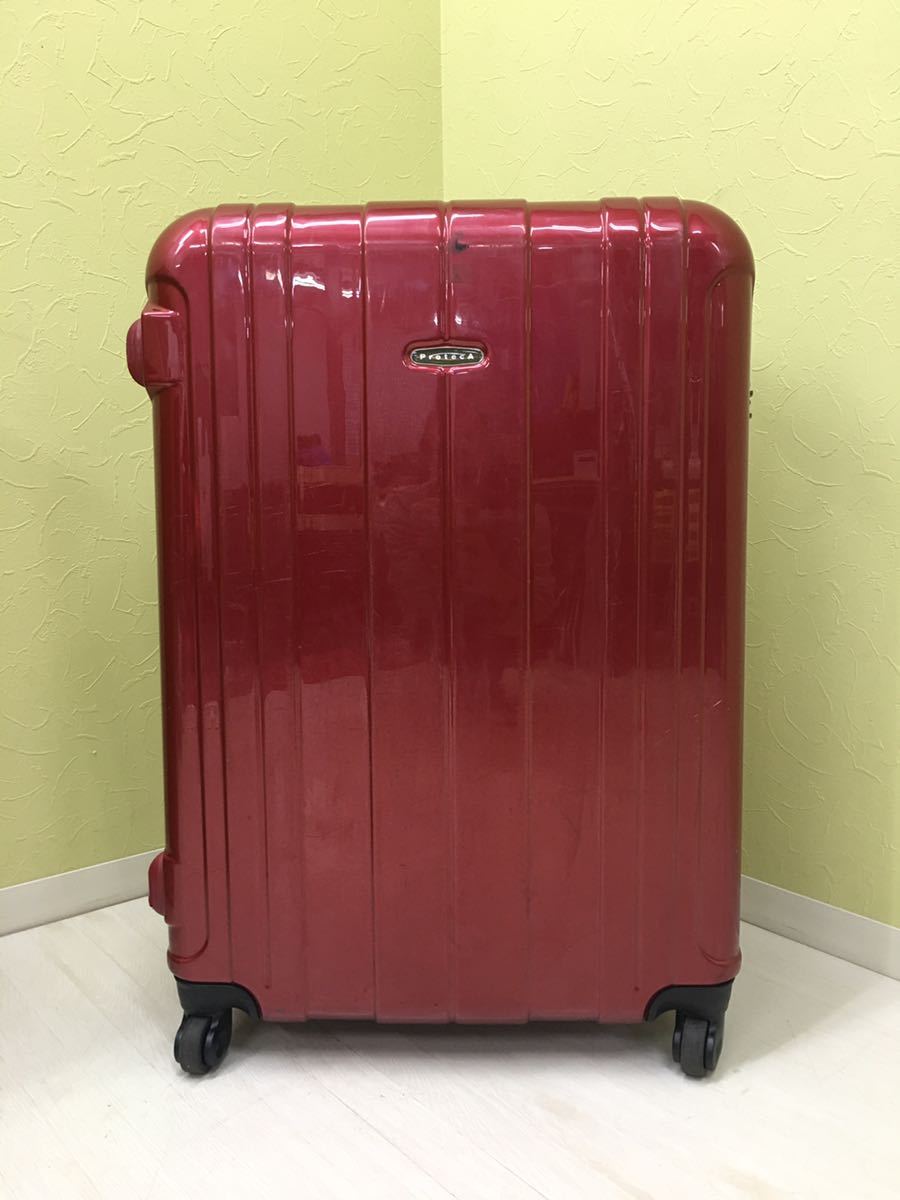 SU ⑤ ACE エース スーツケース 鍵付き ProtecA プロテカ PEARL RED レッド 赤 4輪 96L TSAロック 大型 キャリーケース 旅行 トラベル(スーツケース ...