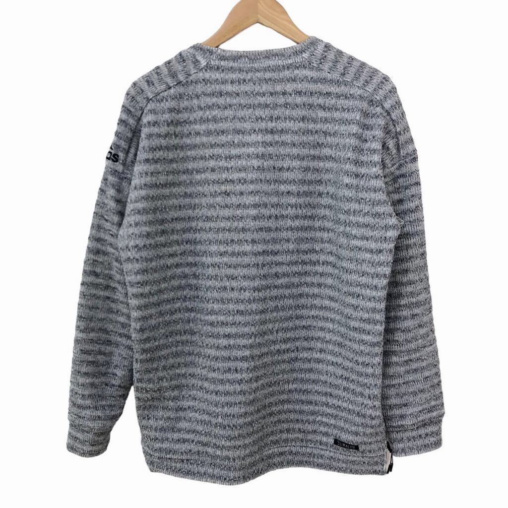 H675 ほぼ adidas アディダス CLIMALITE 長袖 ニット セーター トップス グレー系 サイドジップ ポリエステル スポーツ ...